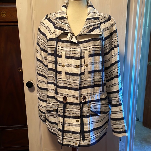 LOFT | Jackets & Coats | Loft Navy And Cream Jacketnwot | Poshmark